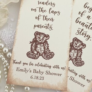 Printed Teddy Bear Bookmarks Favors Reading Baby Shower - Etsy