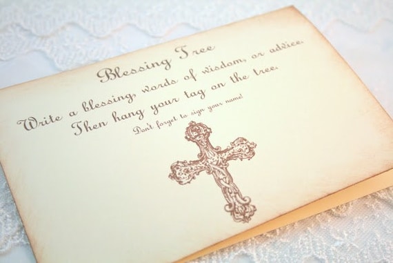 Items similar to Blessing Tree Instructions Sign Christening Baptism ...