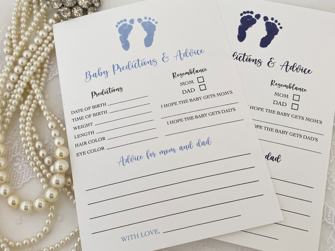 Printed Baby Boy Prediction Cards, Baby Prediction Cards, Baby Boy Game ...