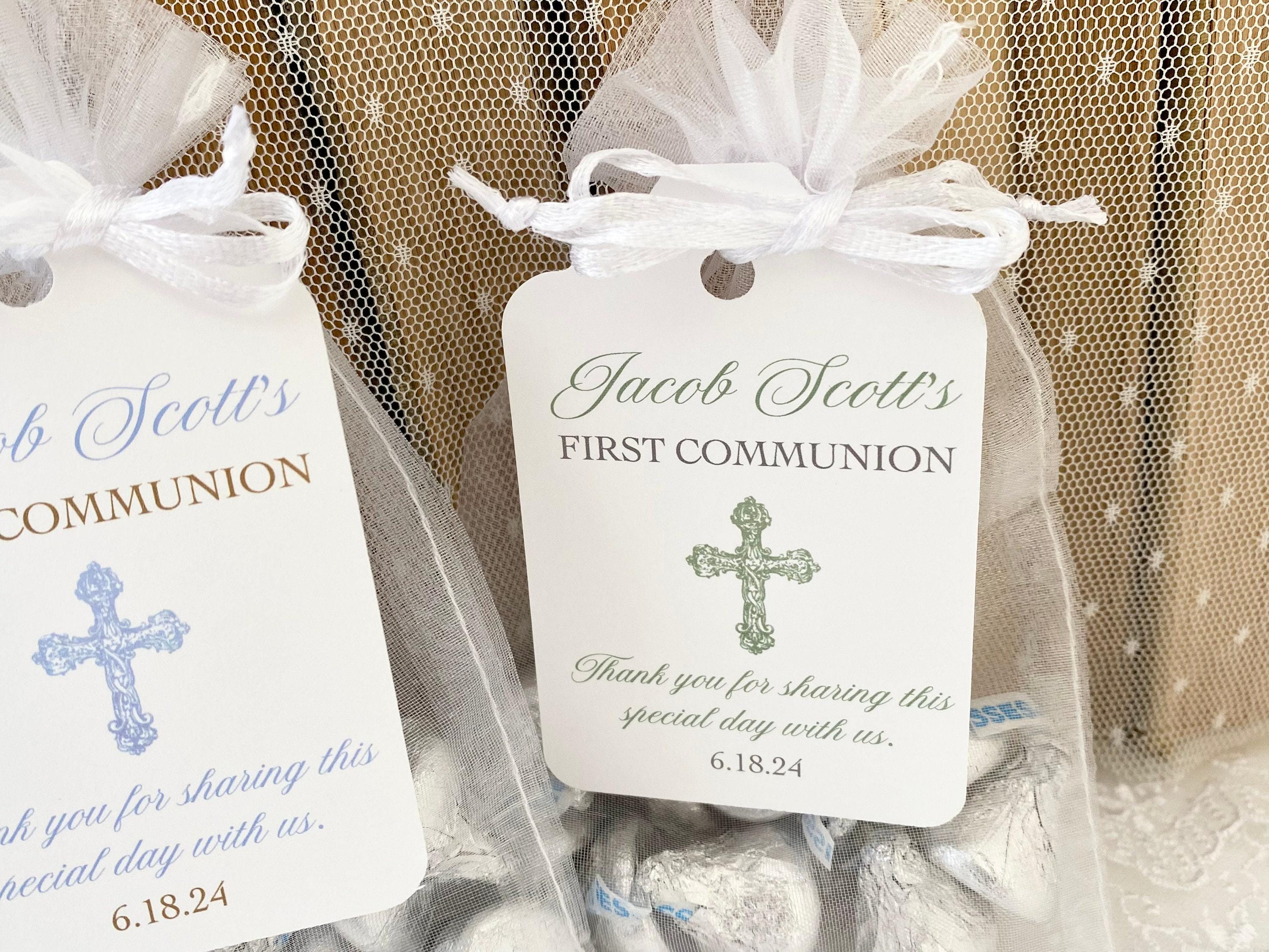 Personalized First Holy Communion Favor Gift Bags and Tags, for Boys ...