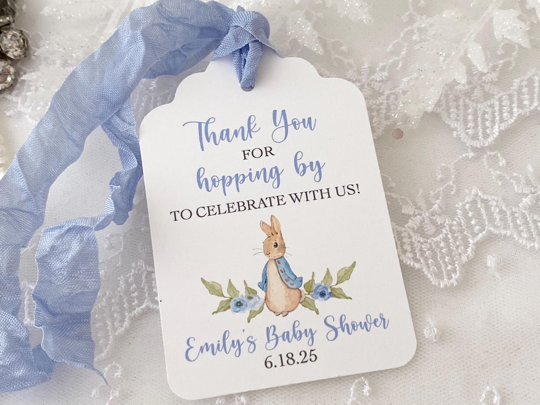 Printed Peter Rabbit Favor Gift Tags, Personalized Peter Rabbit Thank ...
