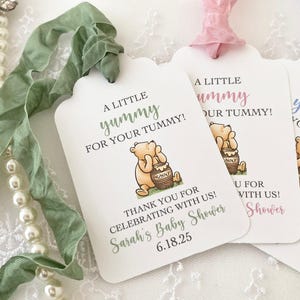 Printed A Little Yummy for Your Tummy Favor Gift Tags, Classic Winnie ...