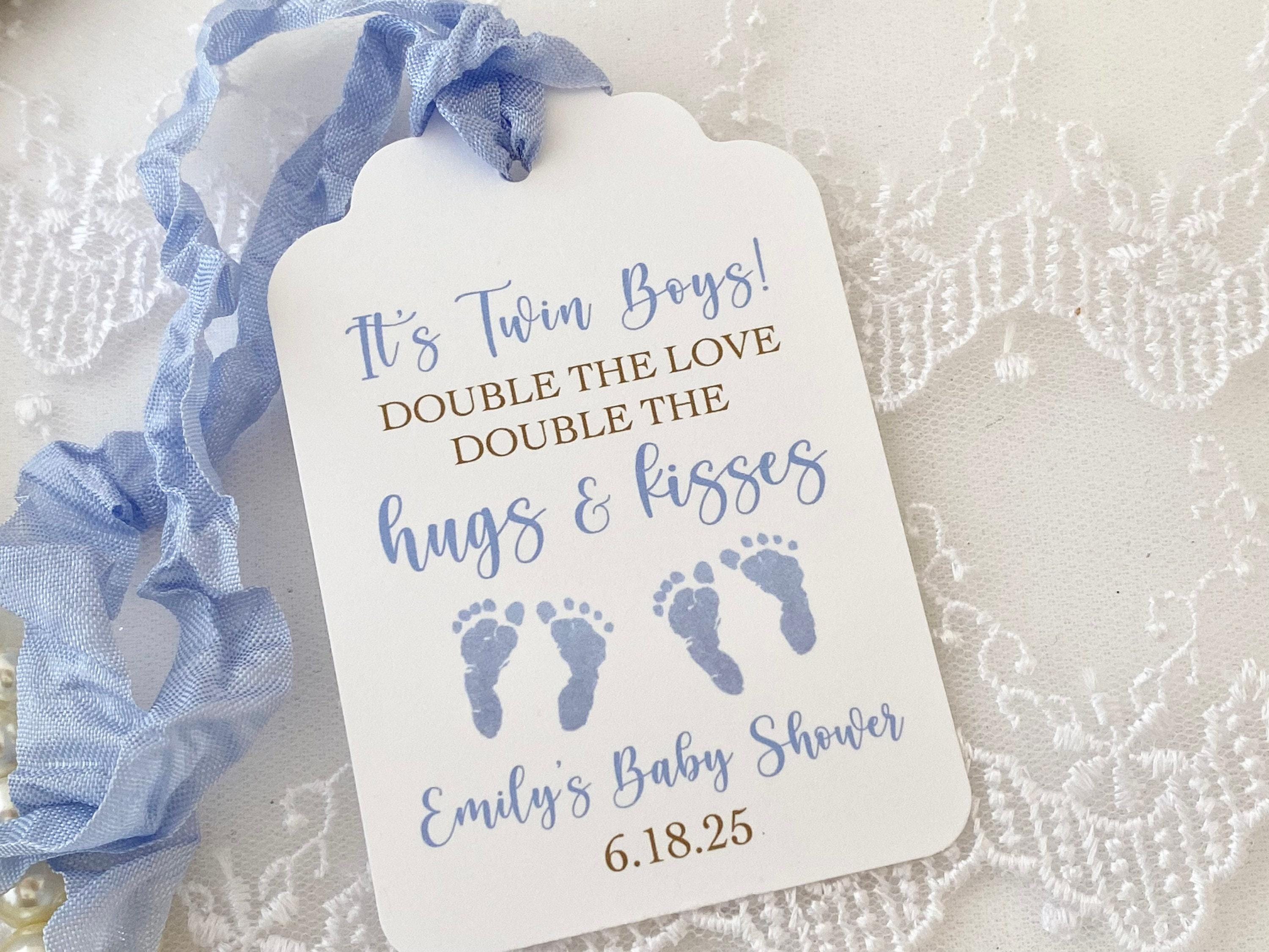 Printed It's Twins Favor Gift Tags, Double the Love, Double the Hugs ...