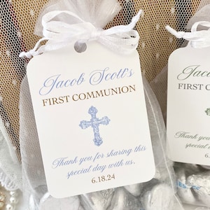 Personalized First Holy Communion Favor Gift Bags and Tags, for Boys ...