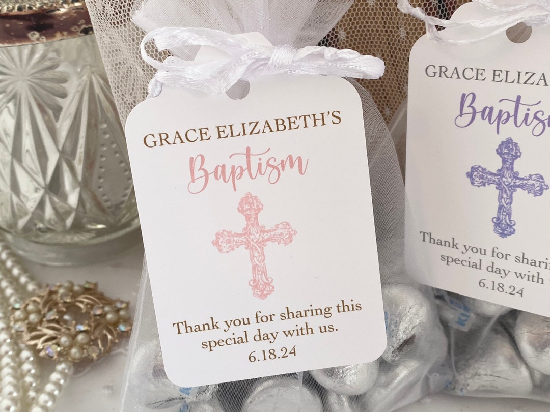 Girls Baptism Favor Bags, Christening Favor Gift Bags, Pink Baptism ...