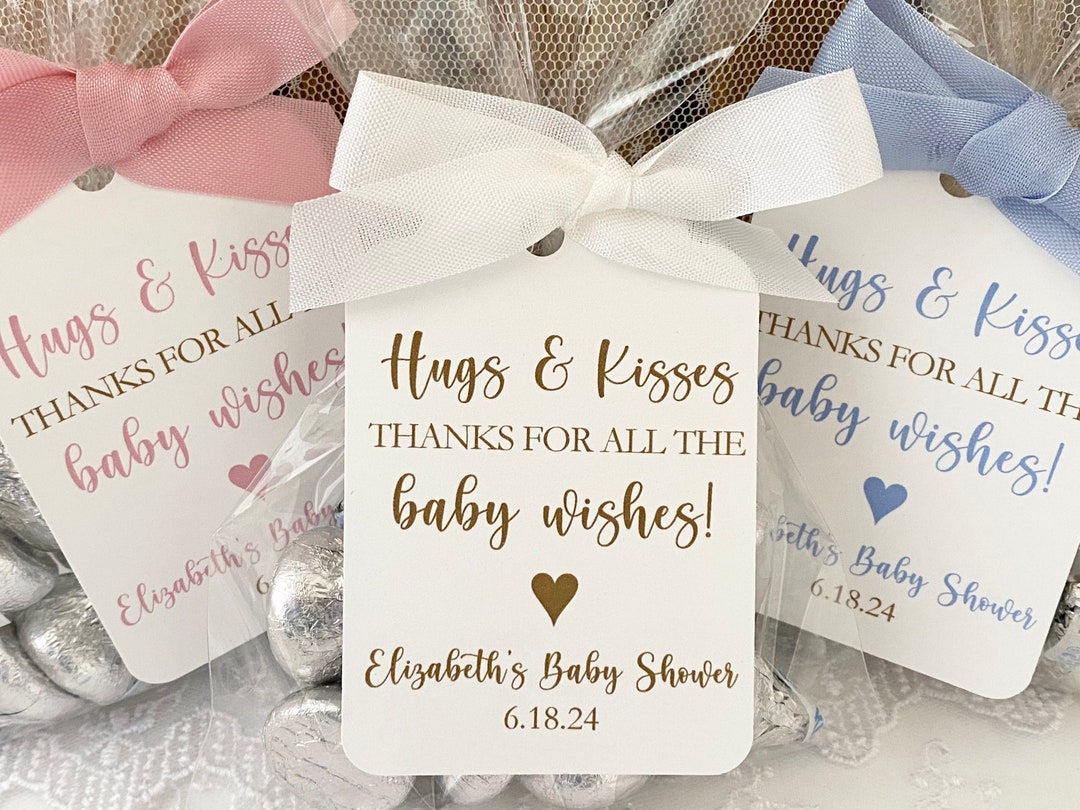 Hershey Kisses Baby Wishes Favors Bags, Hugs and Kisses Gender Neutral ...