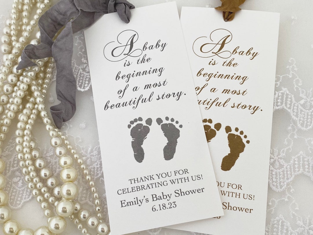 Printed Gender Neutral Baby Shower Bookmarks Favors Storybook - Etsy
