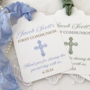 Printed First Holy Communion Cross Favor Tags, Baby Dedication Tags ...