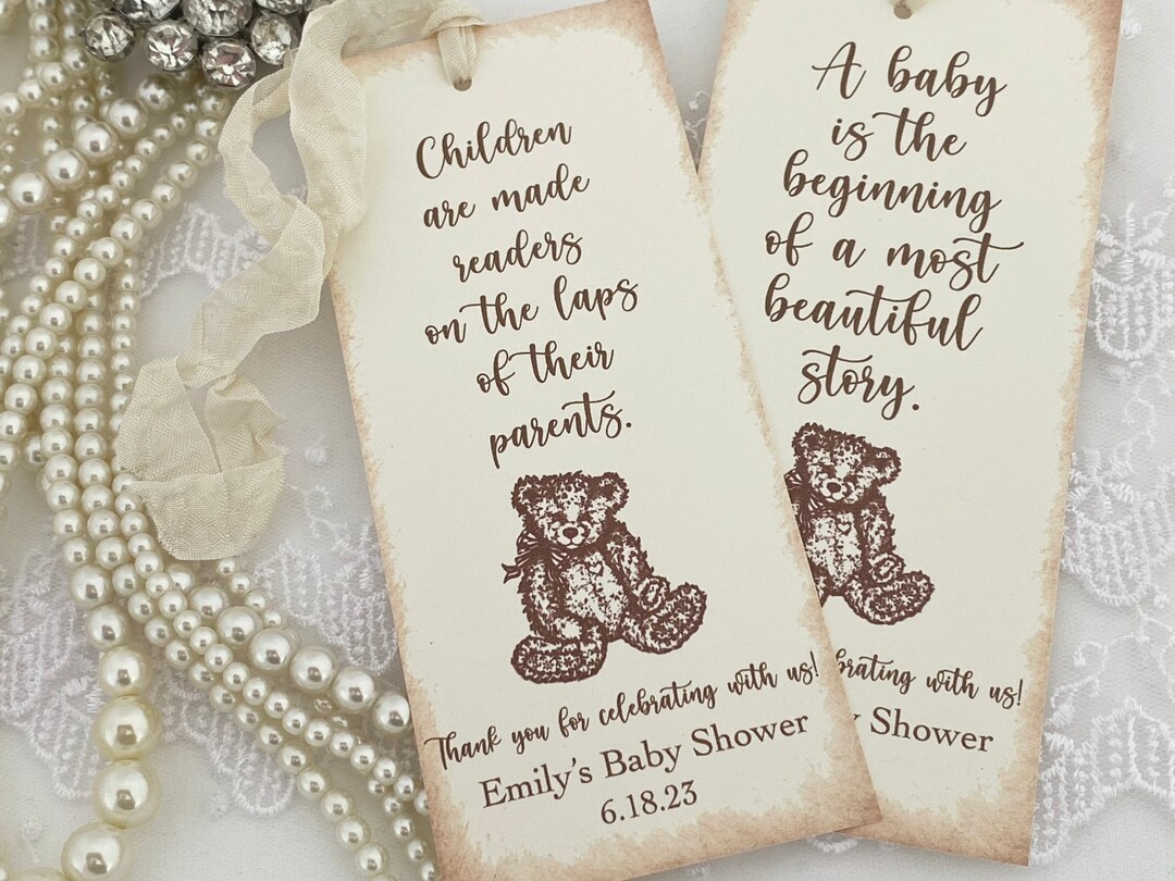 Printed Teddy Bear Bookmarks Favors Reading Baby Shower - Etsy