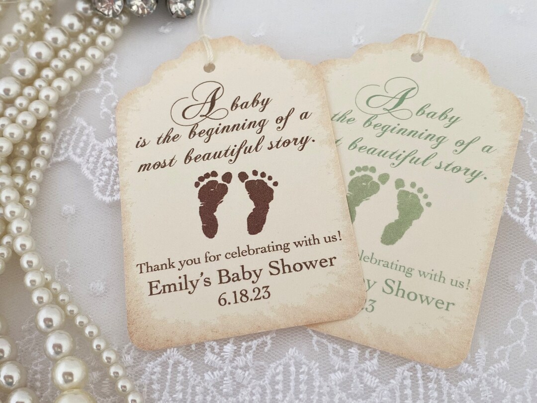 Printed Baby Shower Storybook Tags Baby Book Themed Shower - Etsy