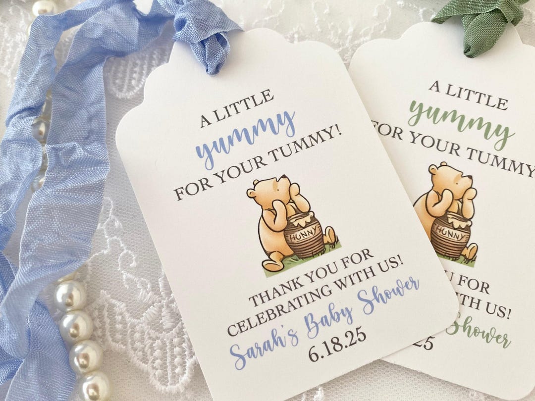 Printed A Little Yummy for Your Tummy Favor Gift Tags, Classic Boy ...