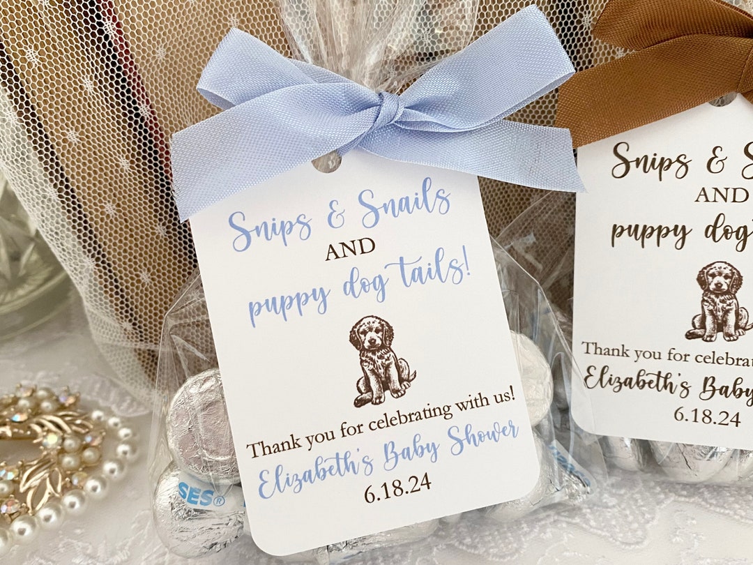 Printed Puppy Dog Baby Shower Favor Bags, Snips and Snails Puppy Dog ...