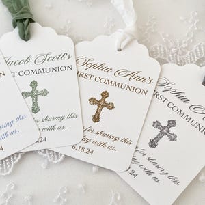Printed Boy Girl First Holy Communion Tags, Personalized Thank You ...