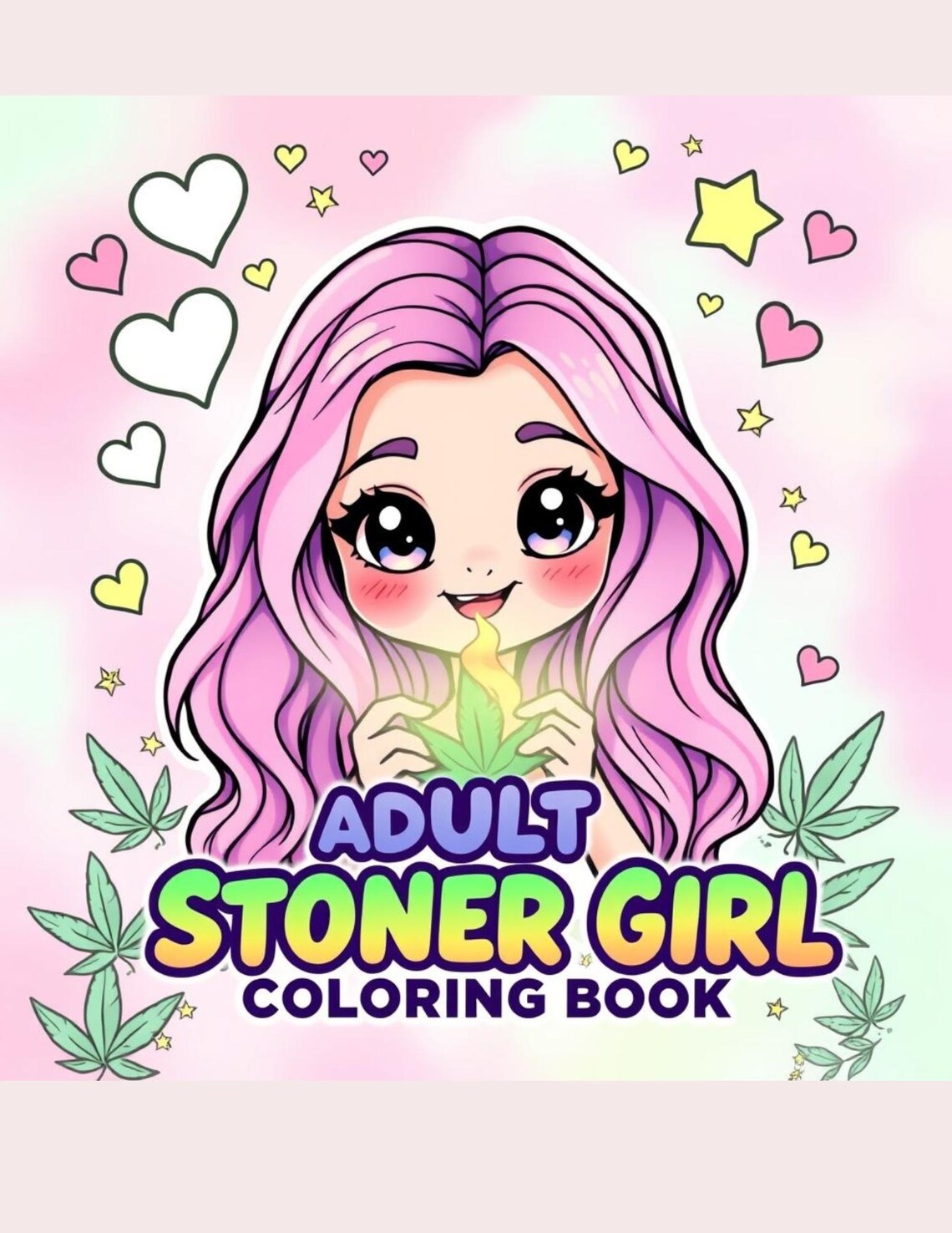 420 Stoner Girl Coloring Book – Kawaii Weed-themed Adult Coloring Pages ...