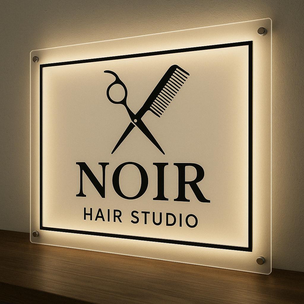 Neon Business Sign, Salon Sign, Acrylic Sign, LED Round Sign, Backlit ...