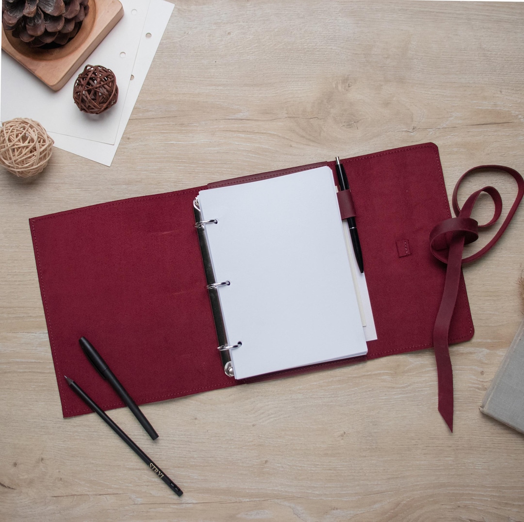Leather Binder Cover, A5 Binder Planner, 3 Ring Binder Cover, Binder 6 ...