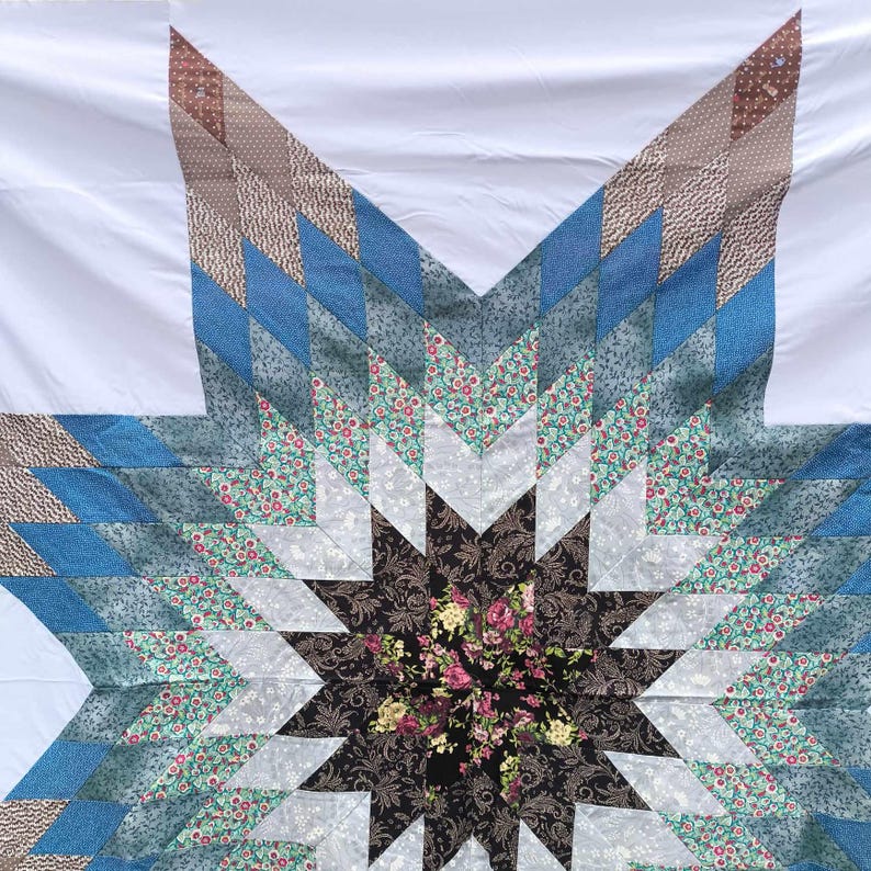 Lone Star Quilt Top Patchwork Traditional Native American Unfinished ...