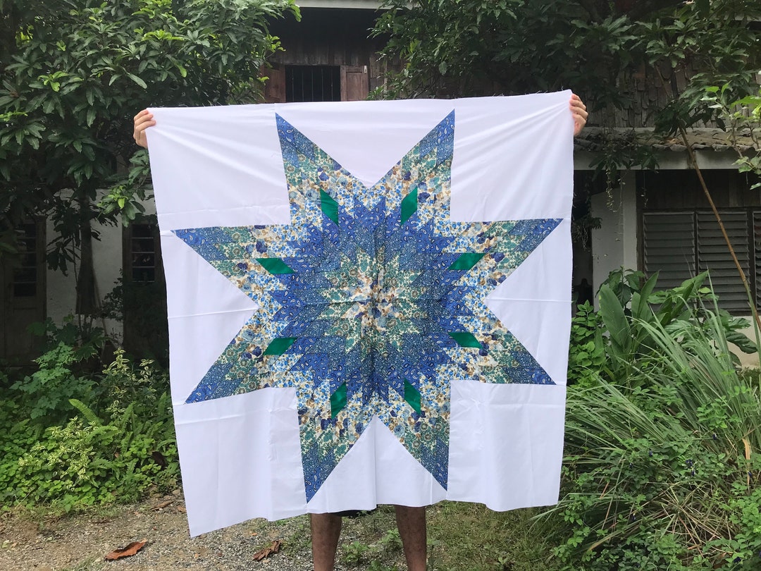 Beautiful Star Quilt Top 50 X 50 Inches, Ohio Star, Patchwork, Lone ...