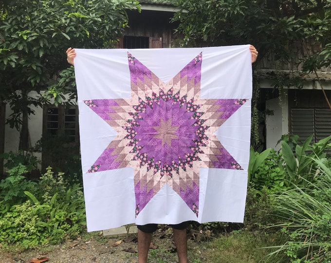 Beautiful Star Quilt Top 50 X 50 Inches, Ohio Star, Patchwork, Lone ...