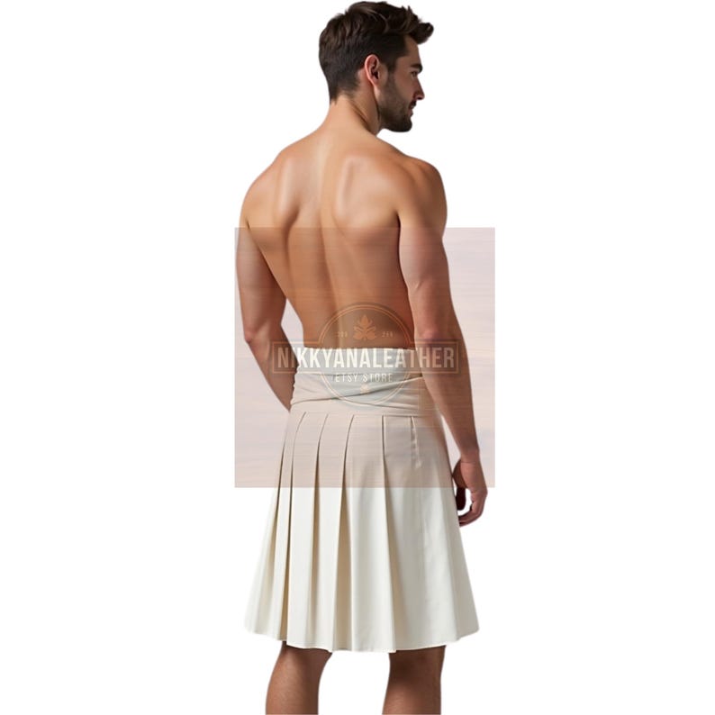 Handcrafted Ivory Leather Kilt – Gothic, Steampunk & Festival Statement ...