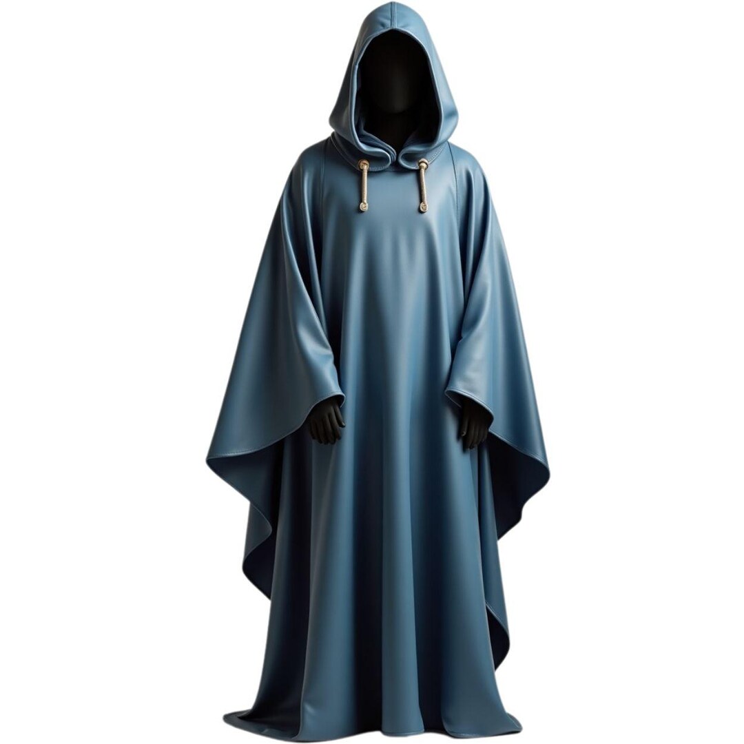 Blue Hooded Fantasy Robe | Ceremonial Cosplay Outfit Handmade Costume ...