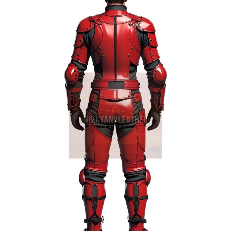 Red Leather Knight Armor: Fierce Protection, Cosplay Reenactment - Etsy