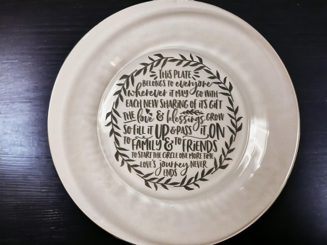 The Giving Plate | Engraved Glass Plate | Engraved Gifts | Custom ...