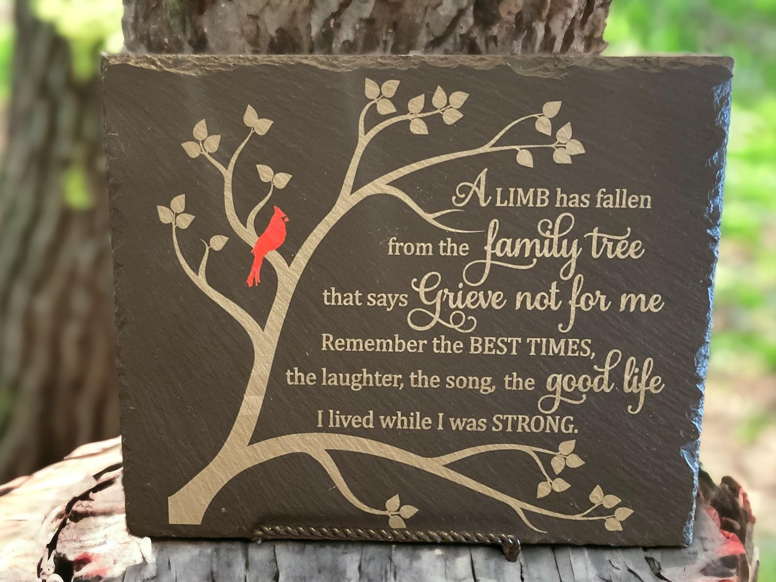 A Limb Has Fallen Cardinal Memorial Stone Bereavement Gift | Sympathy ...