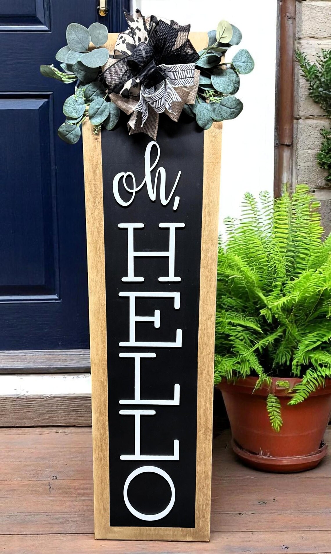 Oh, Hello Porch Sign | Hello Porch Leaner | Welcome Sign Porch | Front ...