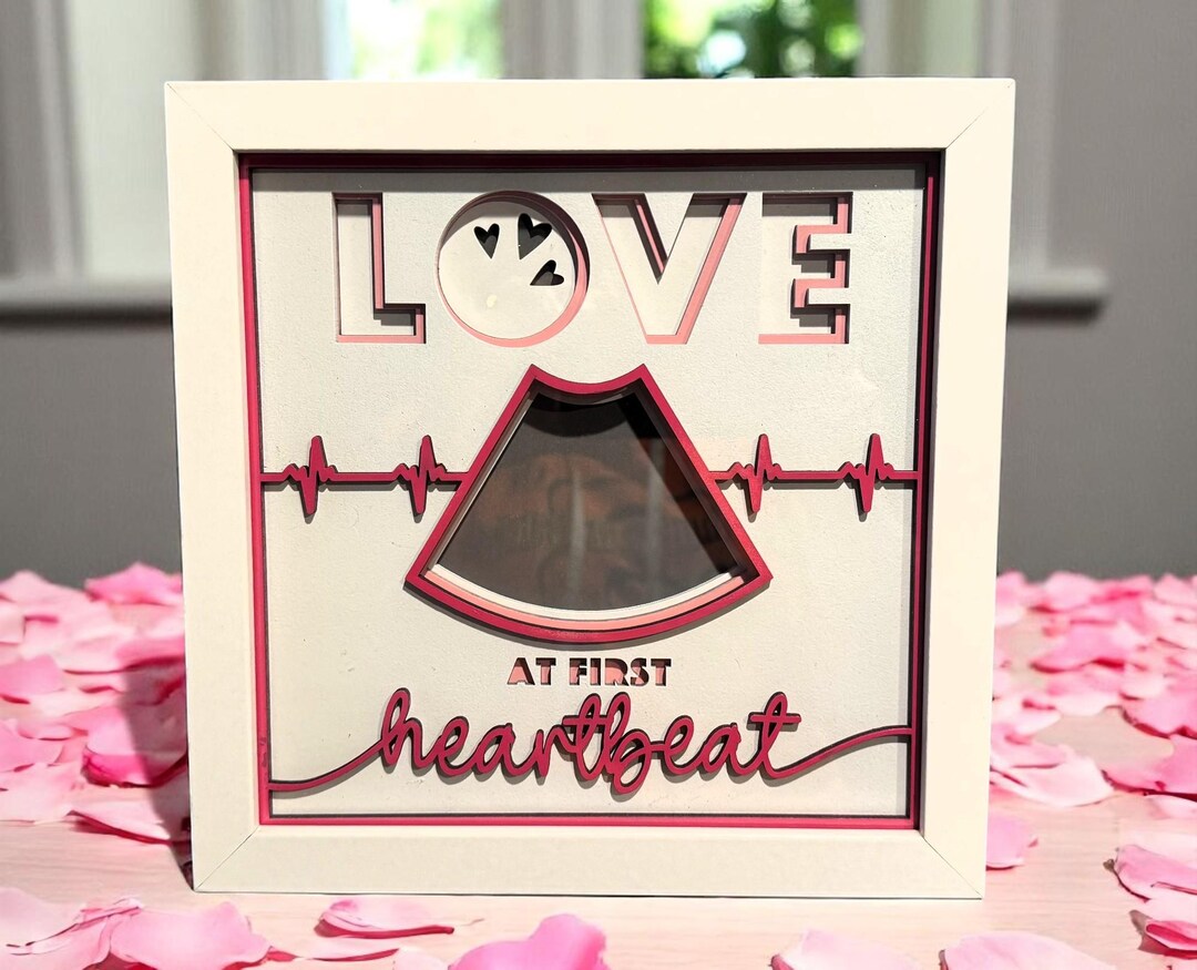 Love at First Heartbeat Picture Frame | Shadow Box Frame | Layered ...