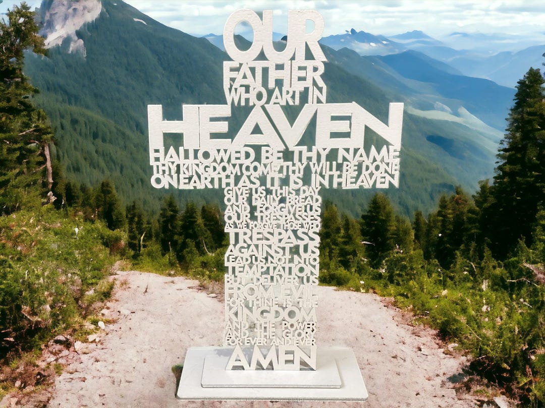 Our Father Prayer Cross | the Lord's Prayer Cross | Laser Cut Wood ...