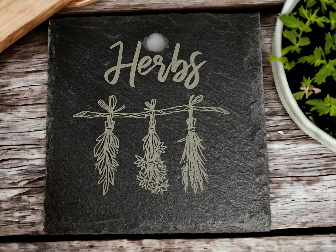 Herb Garden Custom Engraved Garden Sign | Slate Garden Sign | Mother's ...