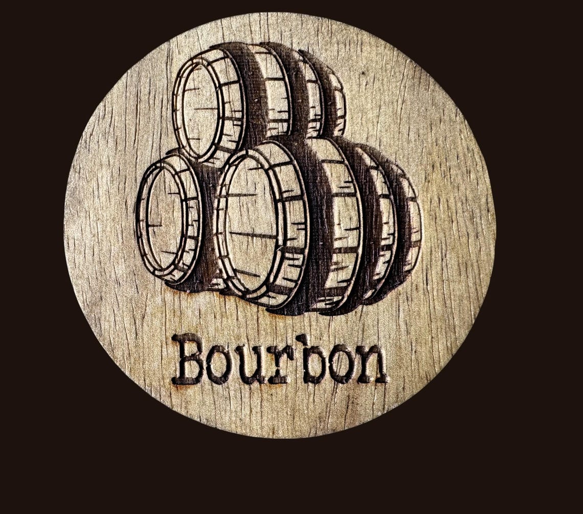 Kentucky Bourbon Wood Coasters | Father's Day | Rustic Bourbon Coasters ...