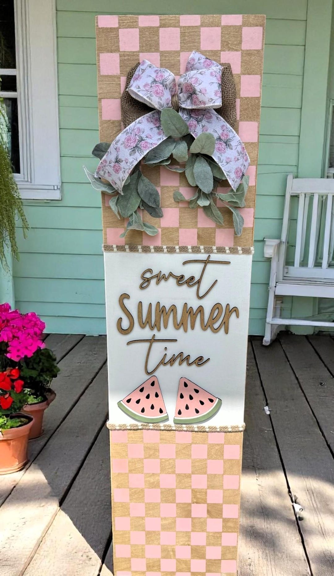 Sweet Summertime Porch Sign | Porch Leaner | Wood Sign | Watermelon ...