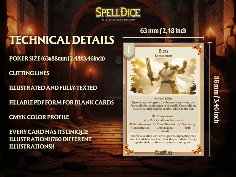 Dnd Printable SPELL CARDS| Uniquely Illustrated Bundle| Dnd SRD 5.1 ...