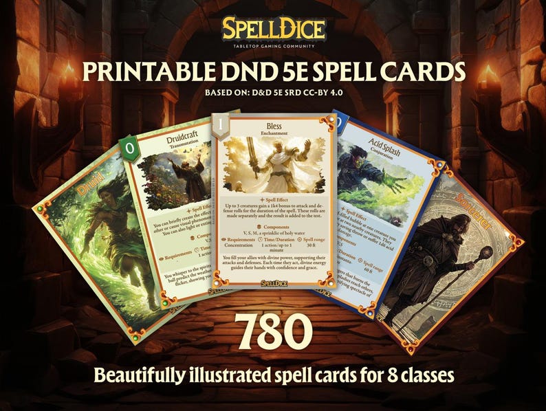 Ultimate Dnd Spell & Equipment Cards SRD 5.1 - Etsy