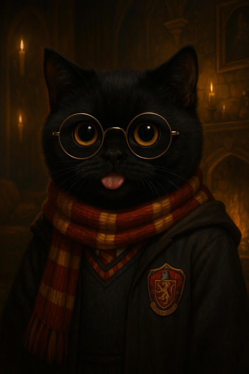 Custom Wizard Pet Portrait | Harry Potter Style Animal Art | Hogwarts ...