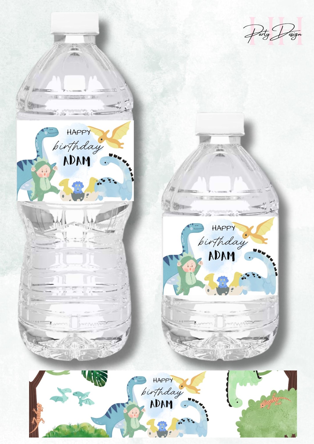 Editable Dinosaur Water Bottle Labels, Pastel Dino Birthday Drink Wraps ...