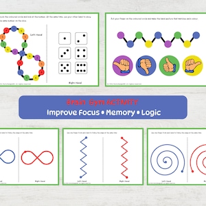 Brain Finger Gym Printable Worksheets for Kids | Memory & Focus ...