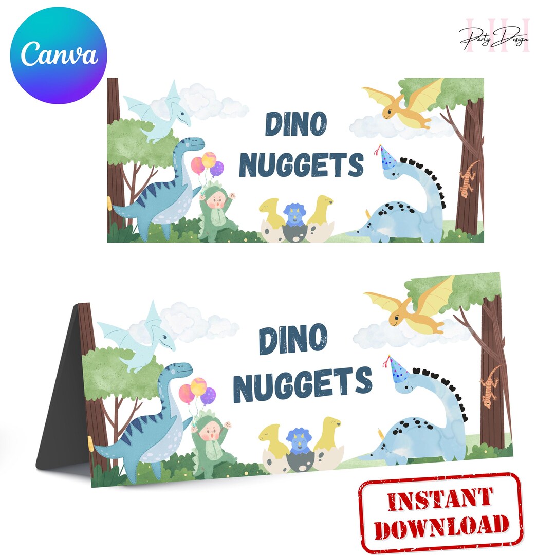 Editable Dinosaur Food Tent Cards, Dino Party Buffet Labels Printable ...