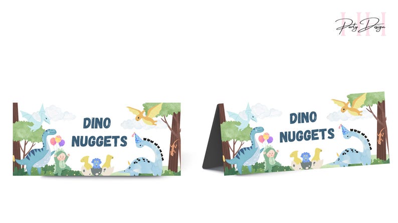 Editable Dinosaur Food Tent Cards | Dino Party Buffet Labels Canva ...