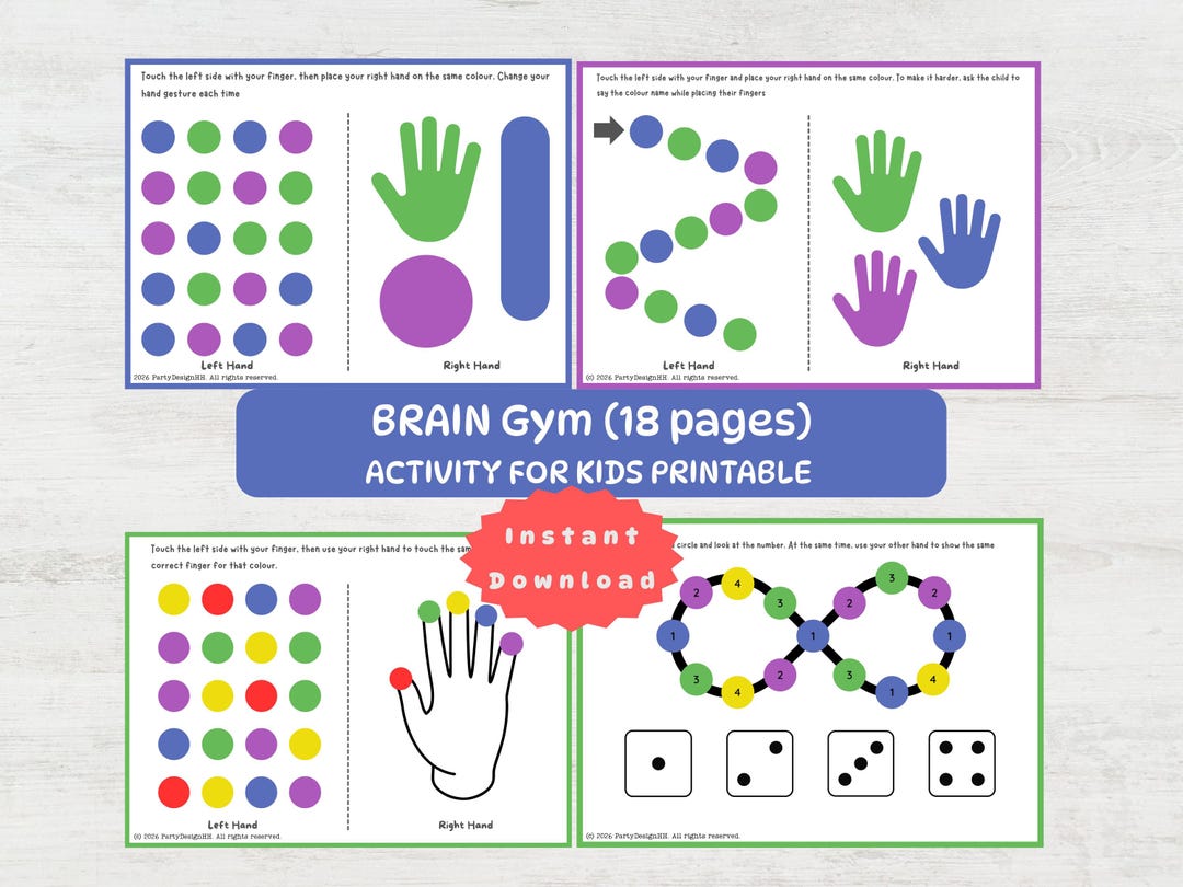 Brain Finger Gym Printable Worksheets for Kids | Memory & Focus ...