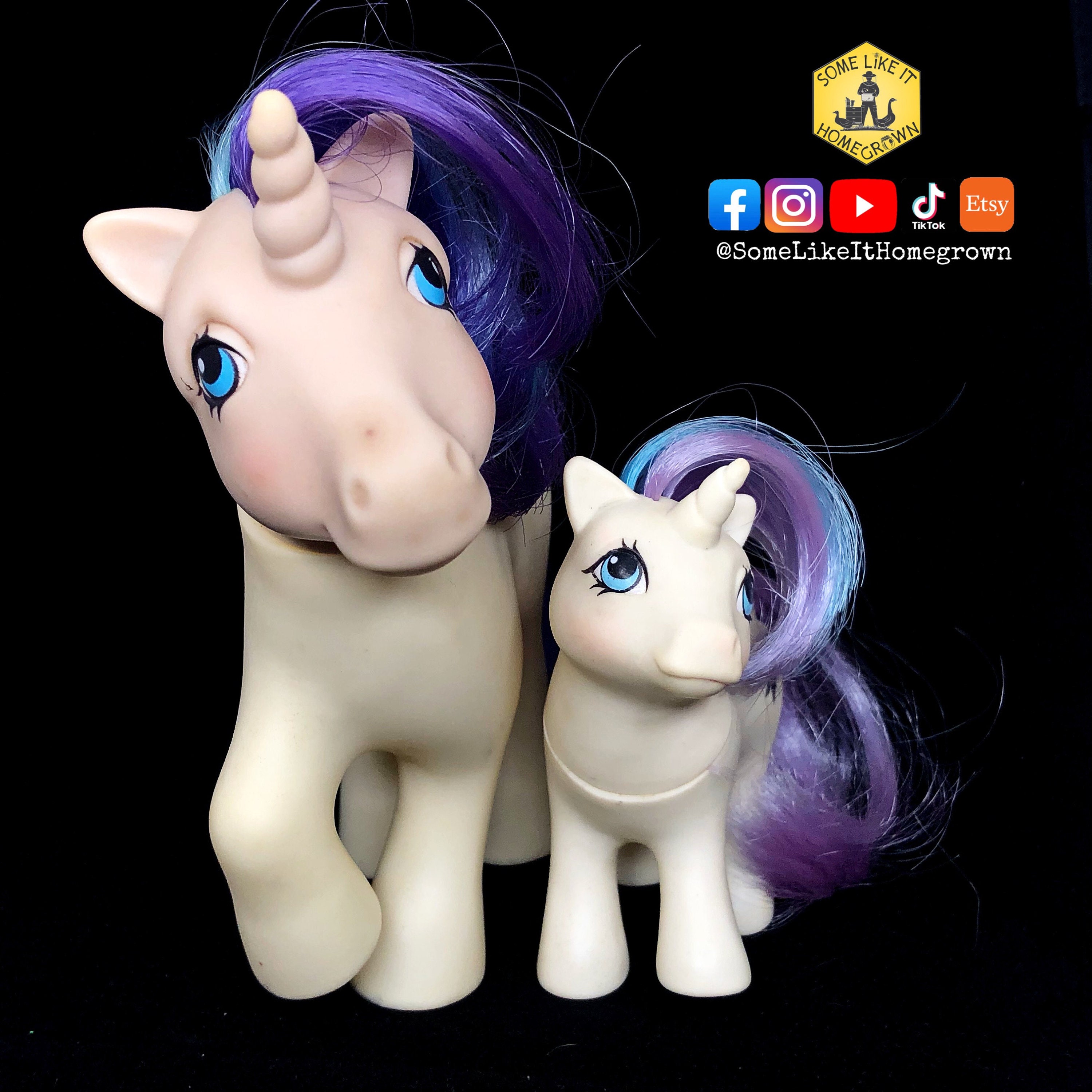 GLORY & BABY GLORY, Vintage Mlp Mommy Baby Unicorns, 1983 G1 Year 4 W ...