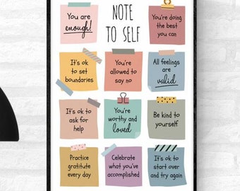 Note to Self Be Kind - Etsy