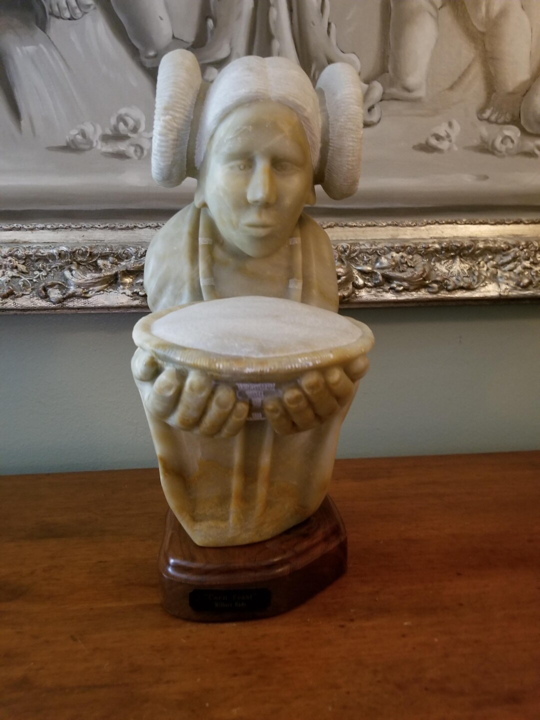 Native American Alabaster Carving 'corn Feast" by Navajo Artist Wilbert ...