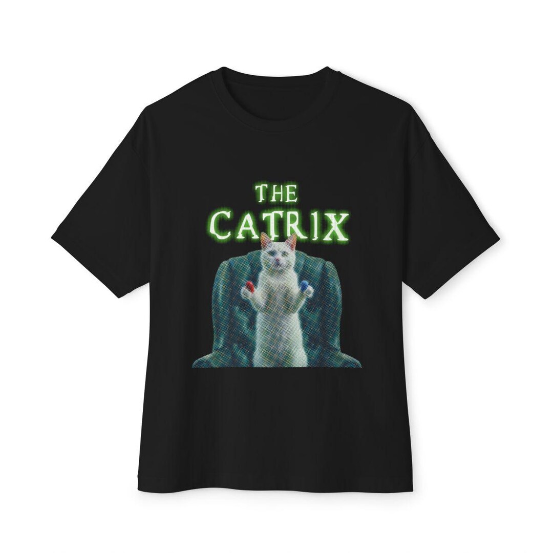 Funny the Catrix Cat Meme T-shirt, Matrix Movie Parody Shirt, Cyberpunk ...