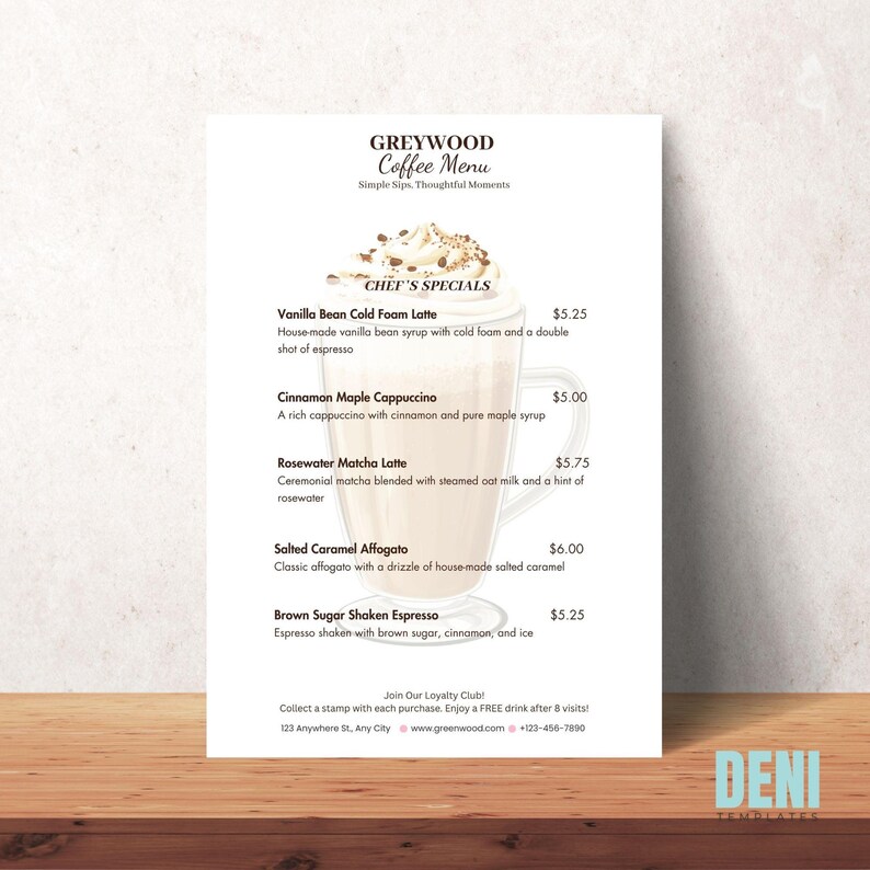 Editable Cafe Menu Board Template, Customizable Canva Design - Etsy