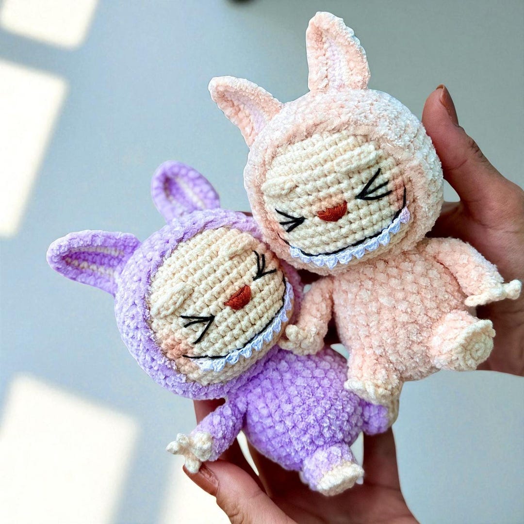 Cute Labubu Crochet Pattern PDF – Amigurumi Plush Toy Tutorial | Soft ...