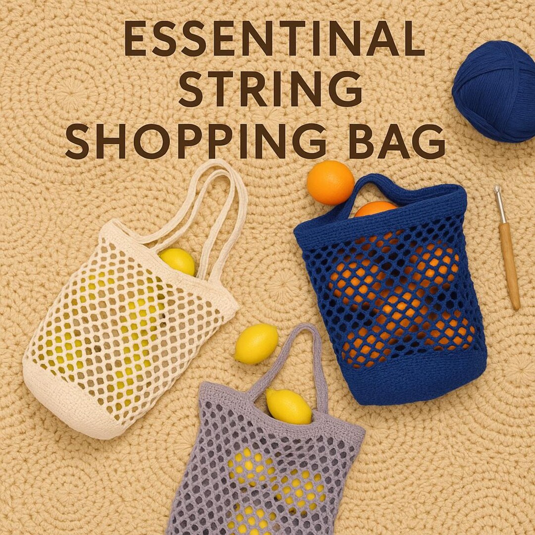 Crochet Pattern Essential String Shopping Bag PDF | Eco Reusable Market ...