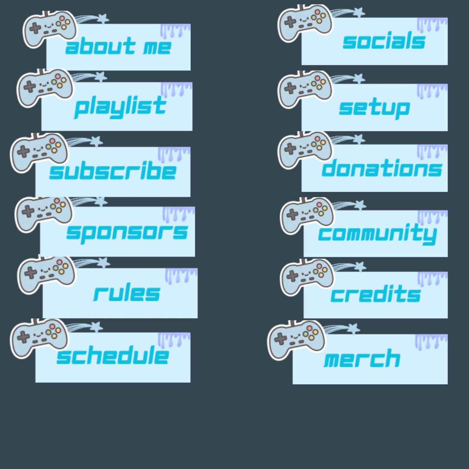Pastel Blue Game Controller Twitch Overlay and Pannels|blue|pastel ...